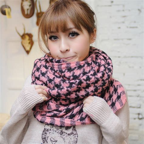 Rayli 时尚气质千鸟格围巾 情侣男女通用 冬季女韩国围脖 Sc464 Rayli旗舰店