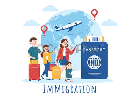 Plantilla De Inmigración Dibujada A Mano Dibujos Animados Ilustraci