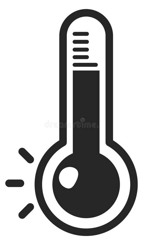 Temperature Black Icon Thermometer Symbol Stock Illustration
