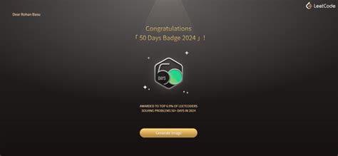 Rohan Basu On Linkedin Leetcode Codingjourney Achievement Problemsolving Consistency