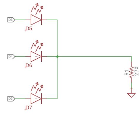 Can I Use A Single Resistor For Multiple LED With Different Ve Sources Electrical