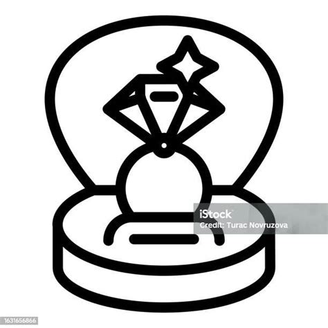 선물 상자 라인 아이콘을 울립니다 흰색으로 분리된 약혼 반지 벡터 그림 보석 개요 스타일 및 응용 프로그램을 위해 설계되었습니다 Eps 10 10에 대한 스톡 벡터 아트 및