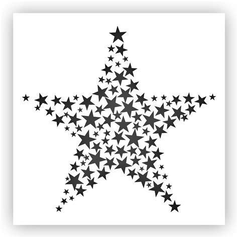 Star Of Stars Stencil Choose A Size Laser Cut Reusable Plastic Etsy