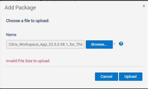 ‎can not upload citrix workspace app 23 5 0 58 1 on dell management
