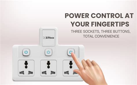 Buy Embox Multi Plug Socket With Individual Switch Cordless Extension Board With 3 Universal