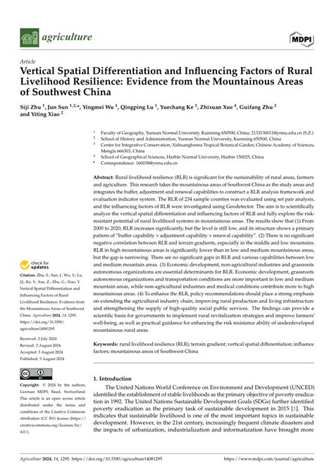 Pdf Vertical Spatial Differentiation And Influencing Factors Of Rural Livelihood Resilience