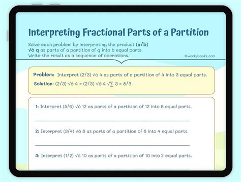 Interpreting Fractional Parts Of A Partition Worksheet 5 Nf B 4 A 5