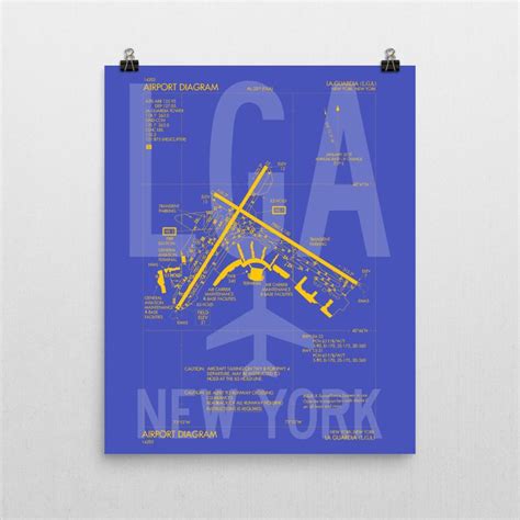 Lga New York Airport Diagram Poster