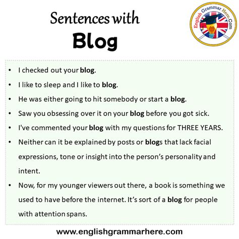 Sentences With Blog Blog In A Sentence In English Sentences For Blog English Grammar Here