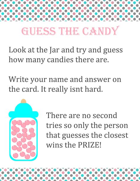Printable Candy Jar Guessing Game Template Free Printable Templatecandy