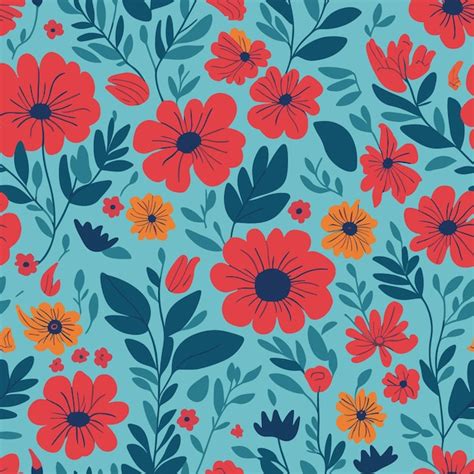 Premium Vector Simple Floral Seamless Pattern Vector Illustration