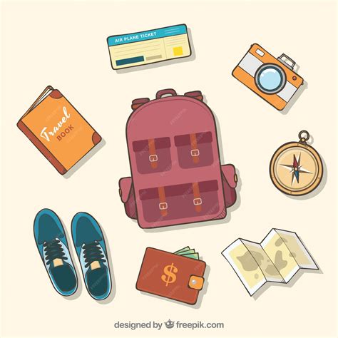 Colección De Elementos De Viaje Vector Gratis