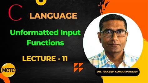 Unformatted Input Functions In C C Language Youtube