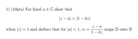 Solved 1 10pts For Fixed A Ec Show That 2 Al 1