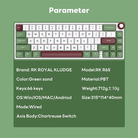 Royal Kludge RK R65 Gasket Mount 65% Layout Mechanical Keyboard ...