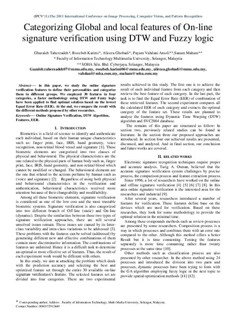 Pdf Categorizing Global And Local Features Of On Line Signature