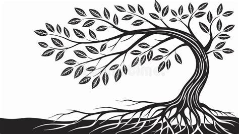 Mature Tree With Roots Nature Illustration Tree Anatomy Design