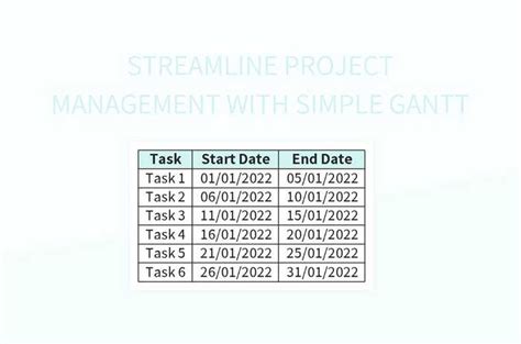 streamline project management with simple gantt excel template free