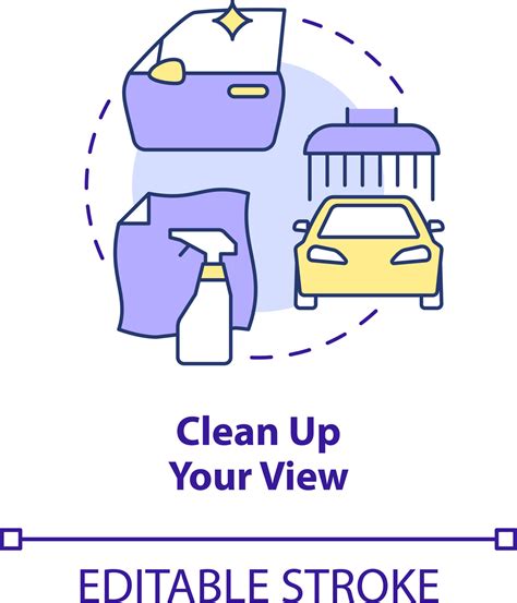 clean up your view concept icon clear windscreen driving safety at