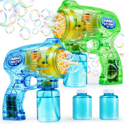 JOYIN 2 Bubble Guns Blaster Kit with 2 Bubble Solution for Kids ...