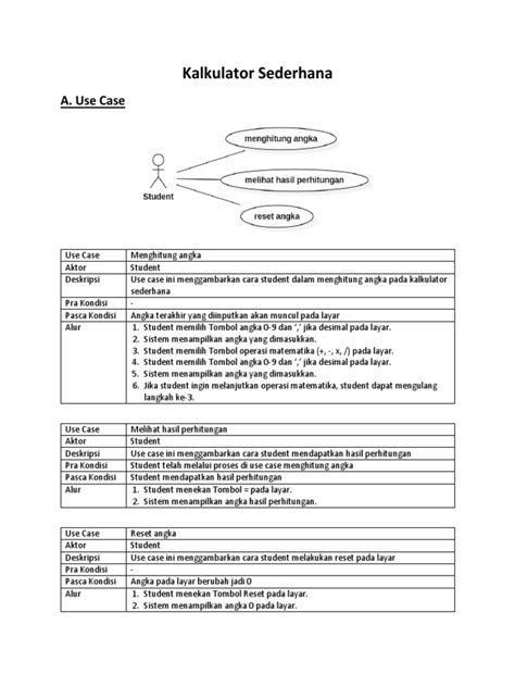 Use Case Kalkulator Sederhana Pdf
