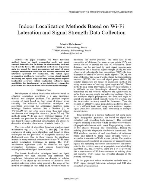 Lateration And Signal Strength Pdf Telecommunications Engineering