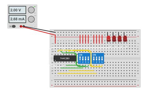 Circuit Design 4bit Adder Tinkercad