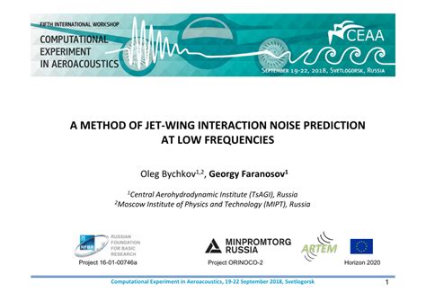 Pdf A Method Of Jet Wing Interaction Noise Prediction At Low Frequencies