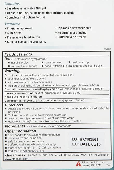 Ayr Saline Nasal Neti Rinse Kit 40 Ct Gentle Nasal Cleansing For Sinus Relief Buy Now With