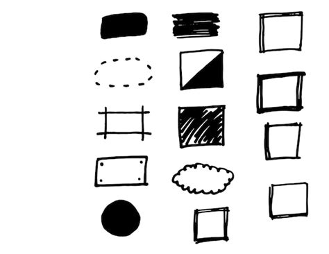 Line Shape Marker Underline Arrow Heart Brush Element Chalk Set Hand