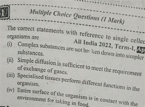 1 Multiple Choice Questions I Markthe Correct Statements With Referenc