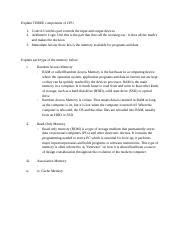 Explain THREE Components Of CPU Docx Explain THREE Components Of CPU Control Unit This Part