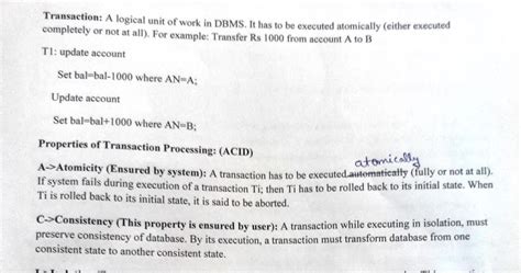 Niet Assingnments Dbms Notes On Transaction Management