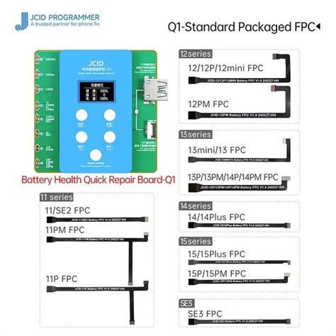 Программатор для АКБ JCID Q1 + шлейфы iPhone 11-15 Pro Max (прошивка ...