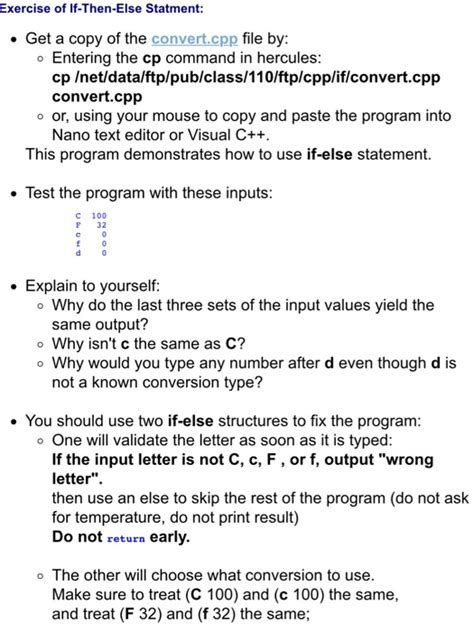 solved exercise of if then else statment get a copy of