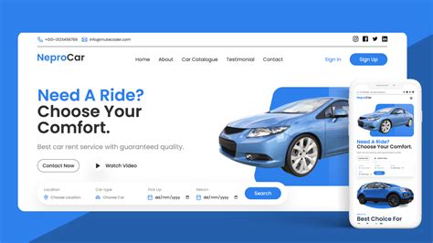 Car Rent Service Landing Page Html Css And Js