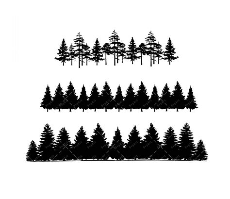 Forest Line SVG PNG PDF Forest Svg Trees Clip Art Tree Svg