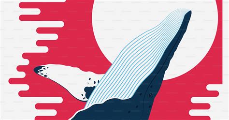 물에서 뛰어내리는 고래와 서퍼 포스터 또는 엽서의 이미지입니다 평면 벡터 그림입니다 벡터 Unsplash의 고래 이미지