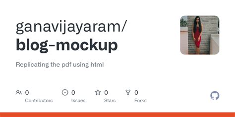 GitHub Ganavijayaram Blog Mockup Replicating The Pdf Using Html