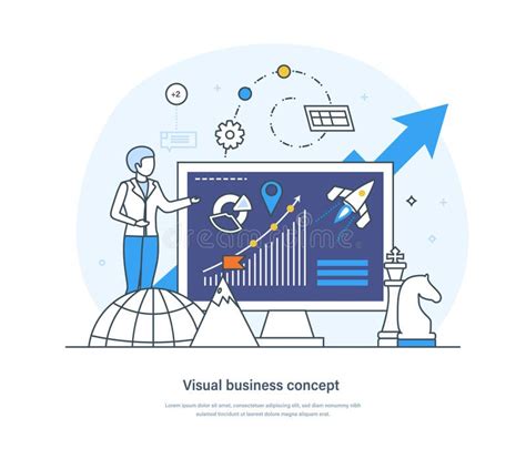 Visual Business Concept Data Visualization Process Statistics Analyzing Stock Vector