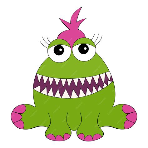 흰색 배경에 괴물 프리미엄 벡터