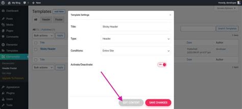 How To Create The Elementor Sticky Header Free Version