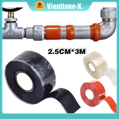 Jual 3 Meter Lakban Isolasi Pipa Ledeng Anti Bocor Waterproof Tape Pipa Bocor Penamba Silikon