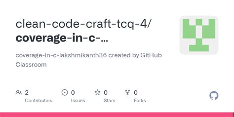 Github Clean Code Craft Tcq 4coverage In C Lakshmikanth36 Coverage In C Lakshmikanth36