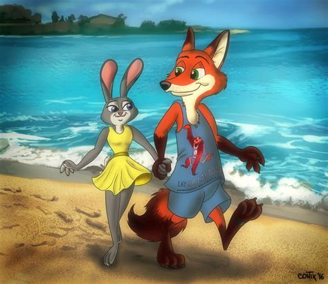 Judy And Nick Walking On The Beach By Contix On Deviantart