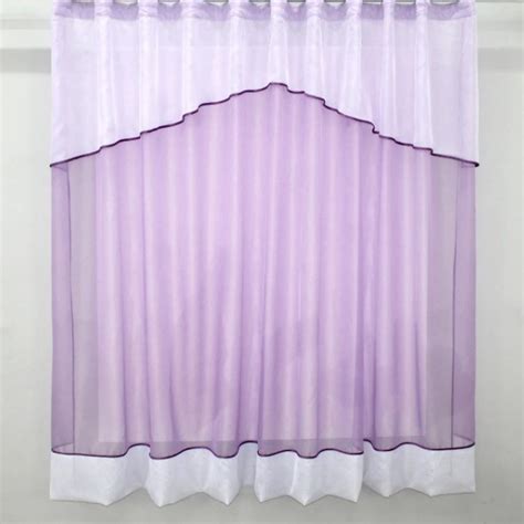 Фіранка на Кухню Балкон 280х170см З Шифону Колір Бузковий З Білим — Купить Недорого на Bigl