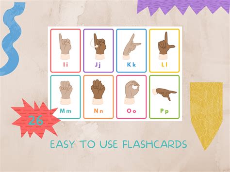 Sign Language ABC Flashcards ASL Alphabet Preschool Etsy