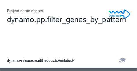 Dynamo Pp Filter Genes By Pattern Dynamo Release