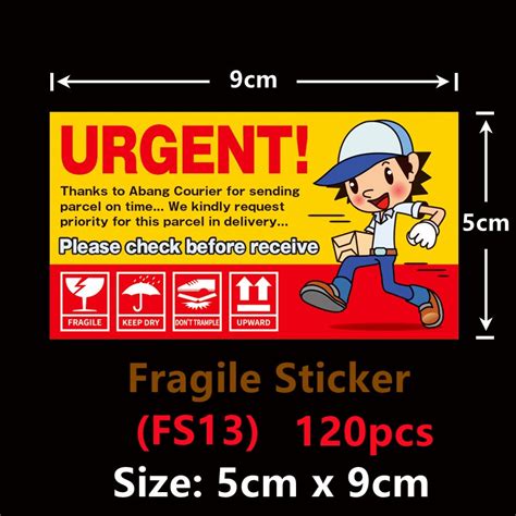 120pcs Fragile Urgent Warning Handle With Care Dont Stack Drop Keep Dry Upward Mudah Pecah