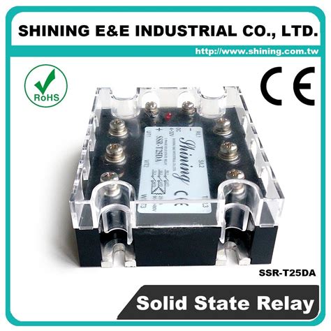 SSR T25DA DC To AC Zero Cross Three Phase 25A Solid State Relays Shining Taiwan Manufacturer
